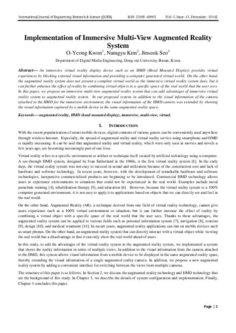 Pdf Implementation Of Immersive Multi View Augmented Reality System
