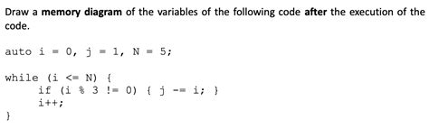 Solved Draw A Memory Diagram Of The Variables Of The