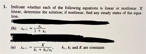 Solved 1 Indicate Whether Each Of The Following Equations