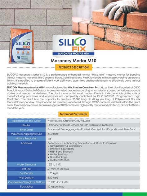 Silico Fix Special Cement Mortar For Blocks 40 Kg Bag At Rs 450