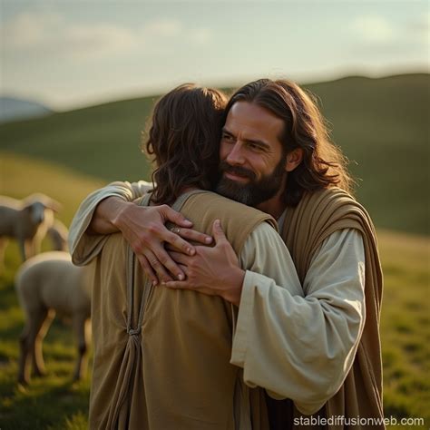 Man Hugs Jesus