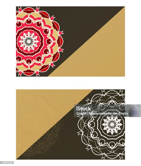 서식 파일 인사말 카드 초대장 텍스트를 위한 공간으로 설정 합니다 만다라 디자인입니다 벡터 일러스트 레이 션 결혼식에 대한 스톡 벡터 아트 및 기타 이미지 Istock