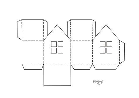 Шаблон домика из картона для поделки 50 фото