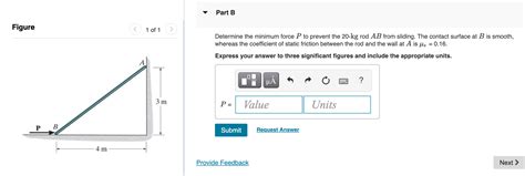 Solved Part B Figure Of Determine The Minimum Force P To Chegg