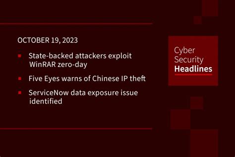 Winrar Exploitation Five Eyes Warns About China Servicenow Data Exposure