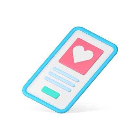 Premium Vector Date Virtual Meeting Smartphone Application User Profile Homepage 3d Icon