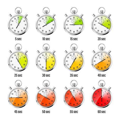 Premium Vector Realistic Classic Stopwatch Icons Shiny Metal