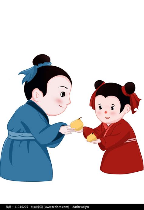 古风孔融让梨卡通人物原创素材图片 卡通形象 编号11946225 红动中国