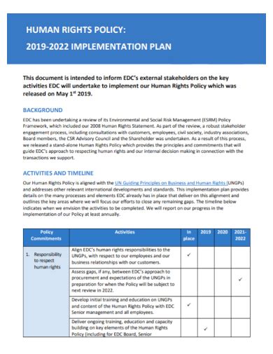 Free 10 Policy Implementation Plan Samples Environmental Security Procedure
