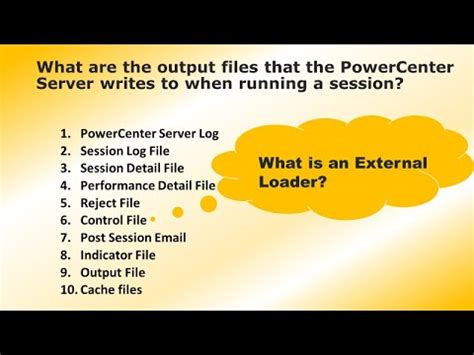 What Output Files Does The Informatica PowerCenter Server Generate When Running A Session