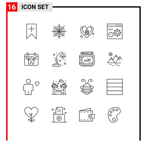 Set Of 16 Element Outlines On Grid For Real Estate Programming Egg Development Coding Editable