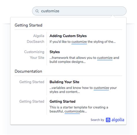 Affast Algolia Docsearch