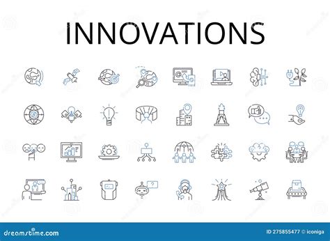Modernizations Line Icons Collection Innovation Upgrades Revamping Enhancements Progression