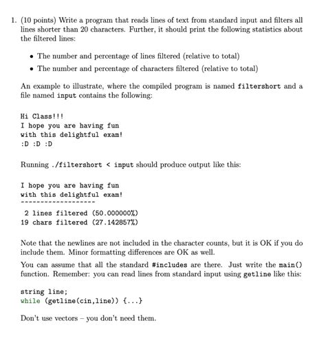 Solved 1 10 Points Write A Program That Reads Lines Of