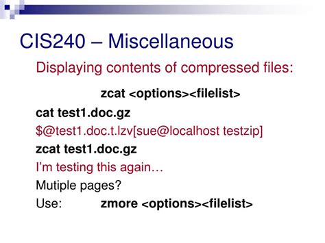 Ppt Cis 240 Introduction To Unix Instructor Sue Sampson Powerpoint
