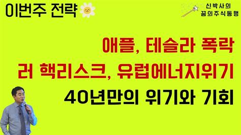 이번주 전략 애플 테슬라 폭락 러시아 핵리스크 유럽 에너지 위기 40년 만의 위기와 기회 Youtube