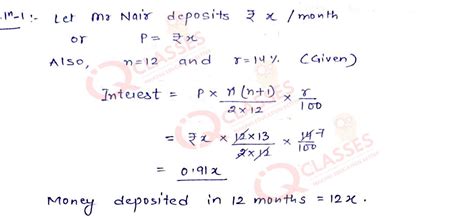 Class ICSE Maths Important Questions Chapter Banking