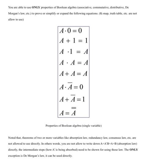 Solved You Are Able To Use ONLY Properties Of Boolean Chegg Com