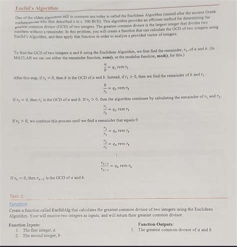 Solved One Of The Oldest Algorithms Still In Common Use Chegg