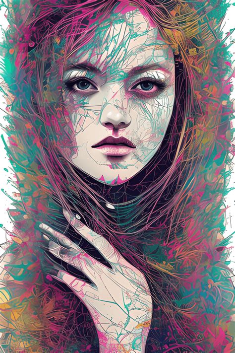 Female Centered Symmetrical Key Visual · Creative Fabrica