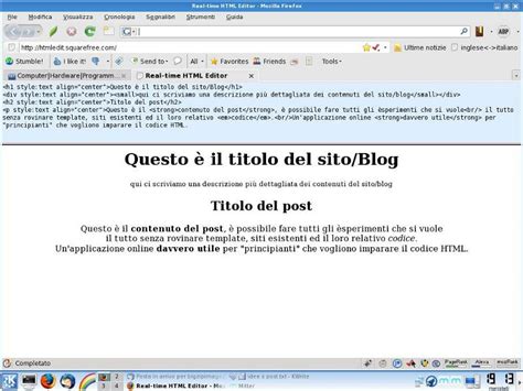 Imparare Lhtml Online Con Realtime Html Editor