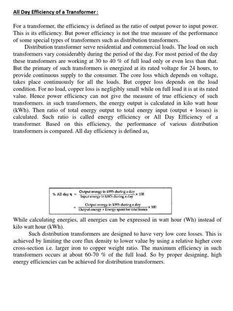 All Day Efficiency Of Distribution Transformers Pdf Kilowatt Hour Transformer