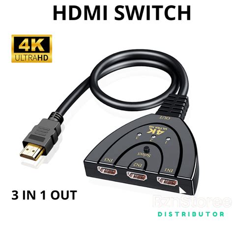 Jual Hdmi Switch 4k 3 Port Hdmi Switch 3 Port Kabel Hdmi Cabang 3 4k Shopee Indonesia