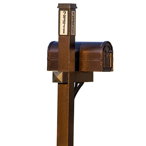 Aluminum Mailbox And Post Combo Kit With Solar Light For Easy Navigation Bronze Mailboxes For