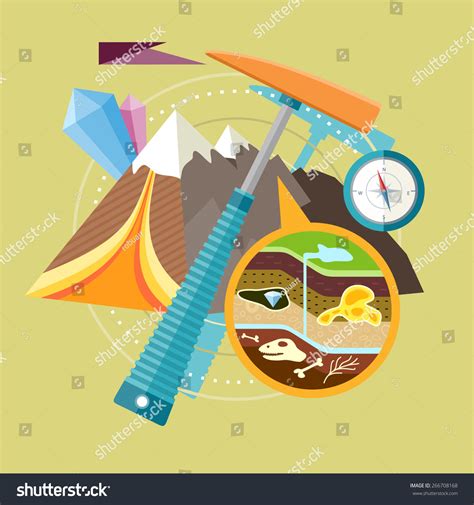 Soil Layers Dinosaur Fossil Cross Section Stock Illustration 266708168 Shutterstock
