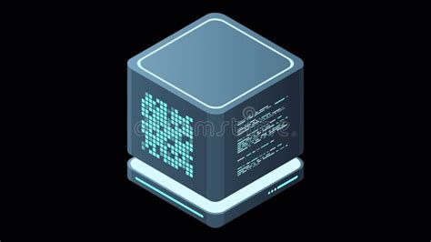 Isometric Futuristic Server Animation Isometric Database Or Data Center Abstract Blockchain