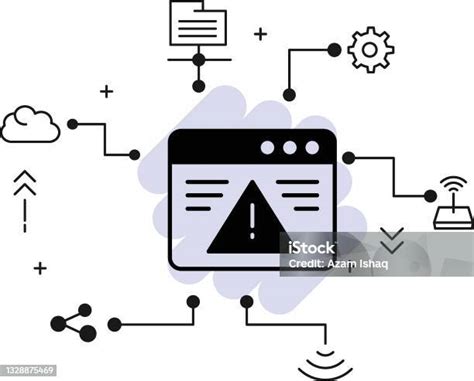 웹 실패 개념 느낌표와 브라우저 표시 벡터 아이콘 디자인 클라우드 컴퓨팅 및 인터넷 호스팅 서비스 기호 웹 페이지 오류 주식 웹 사이트 일러스트 문제 0명에 대한 스톡 벡터