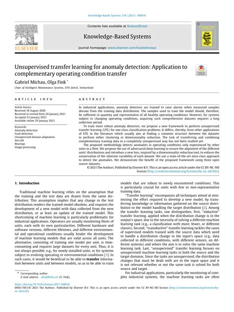 Pdf Unsupervised Transfer Learning For Anomaly Detection Application To Complementary