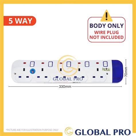 Sirim Socket Body Only 3 4 5 Way Trailing Extension Socket Extension