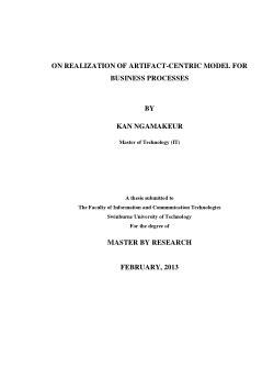 On Realization Of Artifact Centric Model For Business Processes