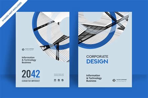 A4의 회사 책 표지 디자인 템플릿 프리미엄 벡터