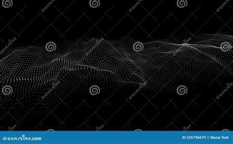Wave Of Particles Technology Background Concept Dynamic Wave Vector Illustration Futuristic