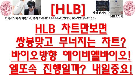 [주식투자]hlb Hlb 차트만보면 쌍봉맞고 무너지는 차트바이오방향 에이비엘바이오 엘또속 진행일까 내일중요 Youtube