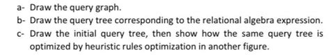 Solved A Draw The Query Graph B Draw The Query Tree