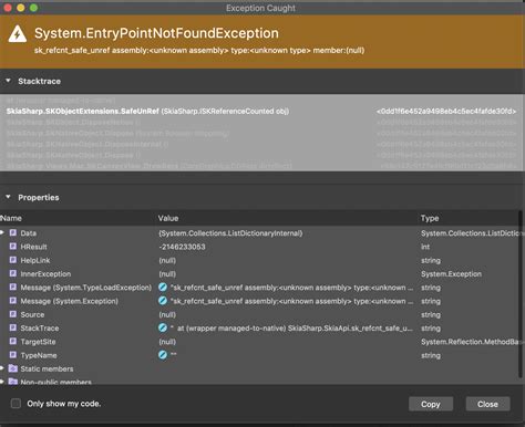 Bug Macos Entrypointnotfoundexception After Upgrading To 1681 Rc147 · Issue 968 · Mono