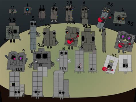 Robot Numberblocks Band But Halves 0 5 13 5