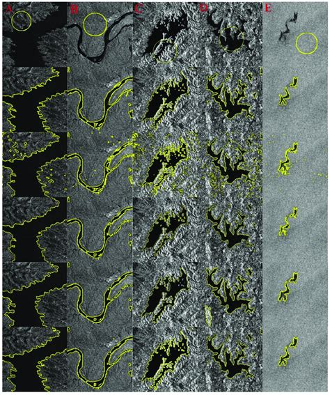 segmentation of real sar images from first row to last row original