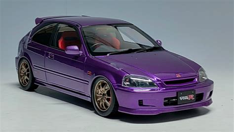 118 Motorhelix Honda Civic Type R Ek9 Rhd In Purple Ebay