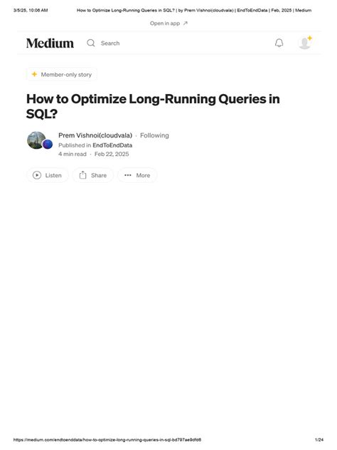 How To Optimize Long Running Queries In Sql Medium Pdf Databases Database Index