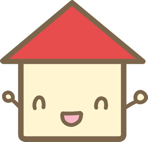 かわいい家（赤）のイラスト かわいいフリー素材が無料のイラストレイン