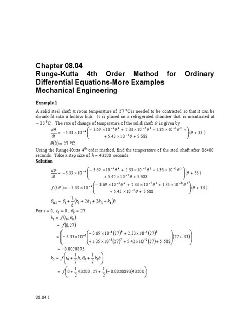 Mws Mec Ode Txt Runge4th Examples Pdf Pdf Computational Science