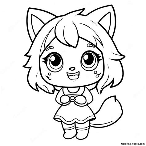 Playful Gacha Life Wolf Girl Coloring Page Coloring