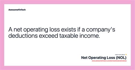 Net Operating Loss NOL AwesomeFinTech Blog