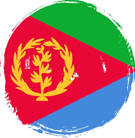 Eritrea Flag Circle Grunge Style PNG