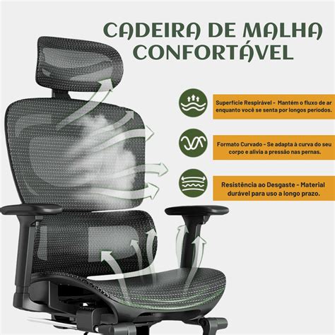 Cadeira De Escritório Ergonômica Mônaco Bt07 E Wt07 Preto E Branco