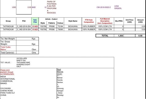 商业发票 CI 通用模板 美国 日本 欧洲 香港 word文档在线阅读与下载 免费文档